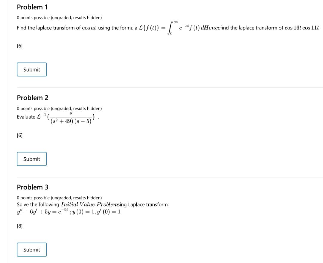 Solved Problem 1 O points possible (ungraded, results | Chegg.com