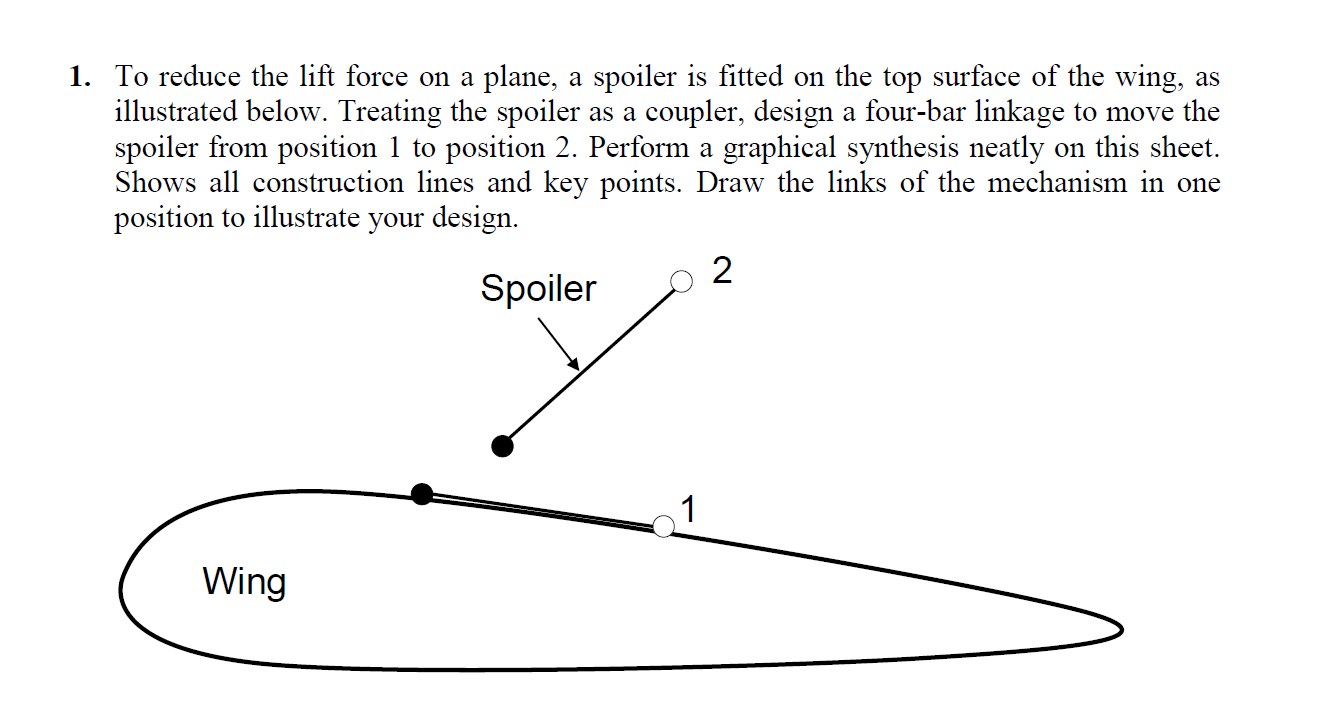 1. To reduce the lift force on a plane, a spoiler is | Chegg.com