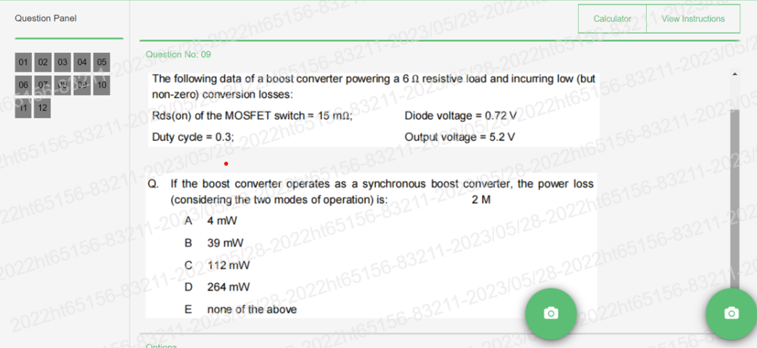 Solved The following data of a boost converter powering a 6Ω | Chegg.com