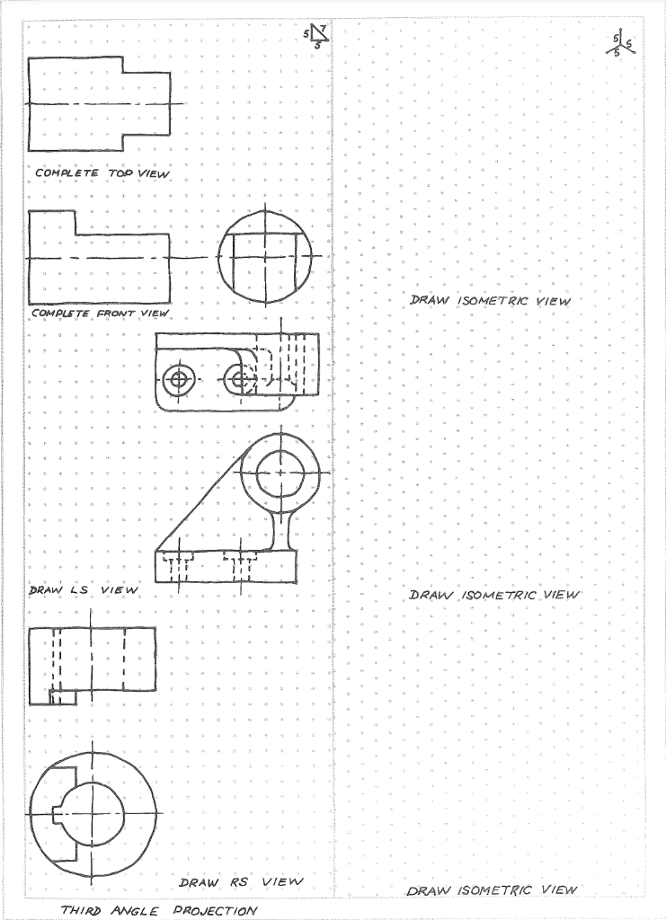 Solved 555 COMIRLTE ró VIEW. DRAW ISOMETRIC VIEW COMPLETE | Chegg.com