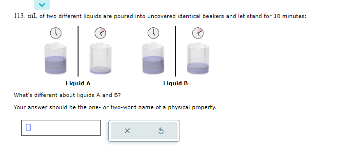 Solved 113. mL of two different liquids are poured into | Chegg.com