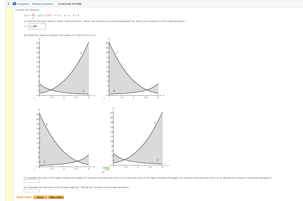 Solved +2/4 points Previous Answers 6. LCalcCon5 5.R.030. | Chegg.com