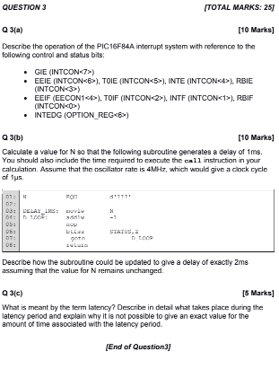 QUESTION 3 [TOTAL MARKS: 25 Q3(a) [10 Marks) Describe | Chegg.com