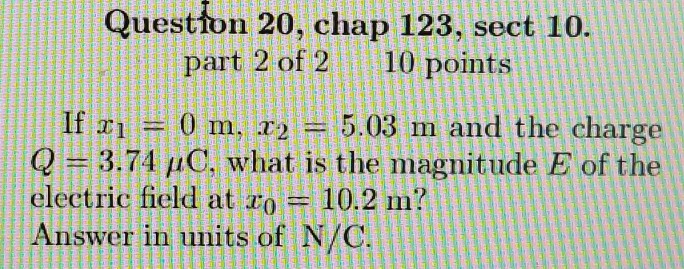 Solved Question 20, chap 123, sect 10. part 2 of 2 10 points | Chegg.com