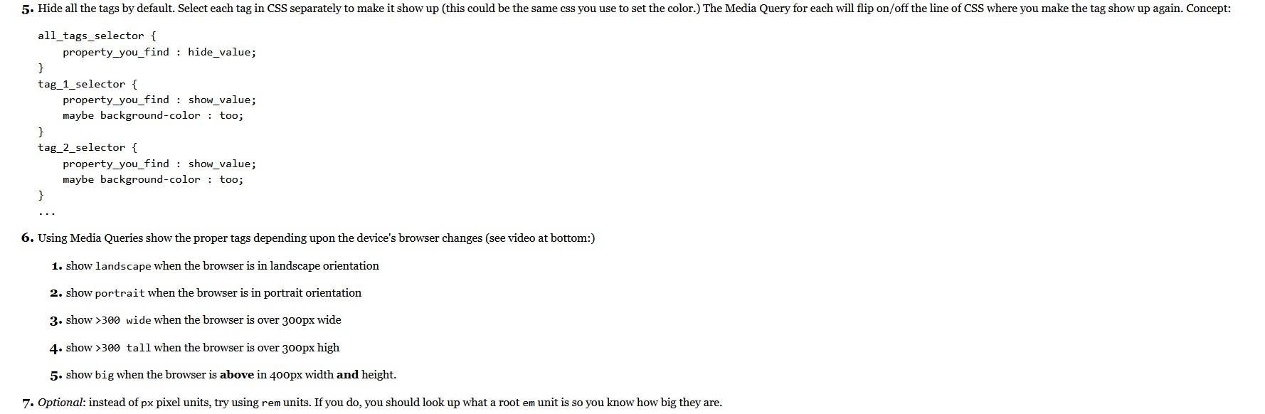 Solved CSS Media Queries Make webpages respond to different | Chegg.com