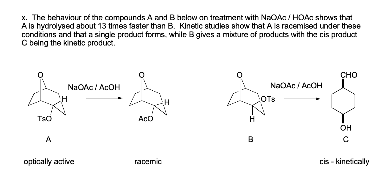 Solved x. The behaviour of the compounds A and B below on | Chegg.com