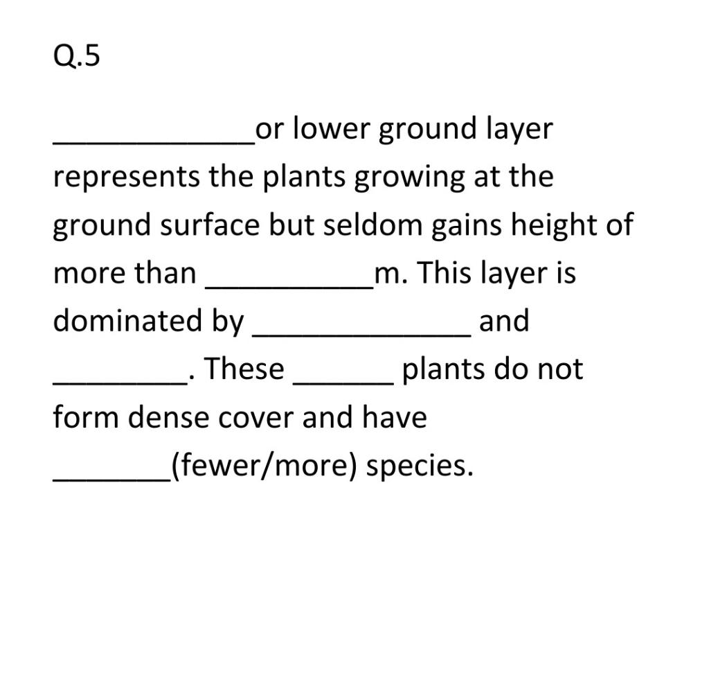 Solved fill in the blank with appropriate for tropical | Chegg.com