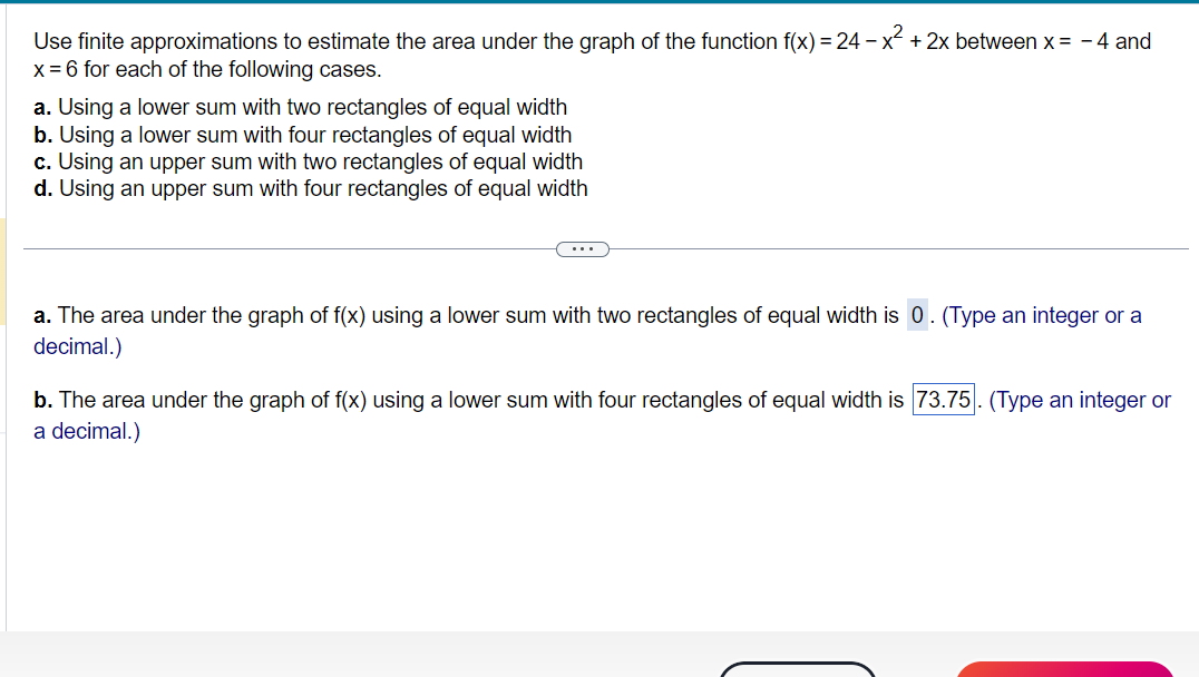 Solved Use finite approximations to estimate the area under | Chegg.com
