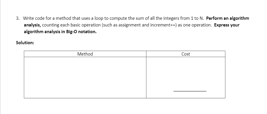 Solved Cost 1. A simple linear Search algorithm on an | Chegg.com