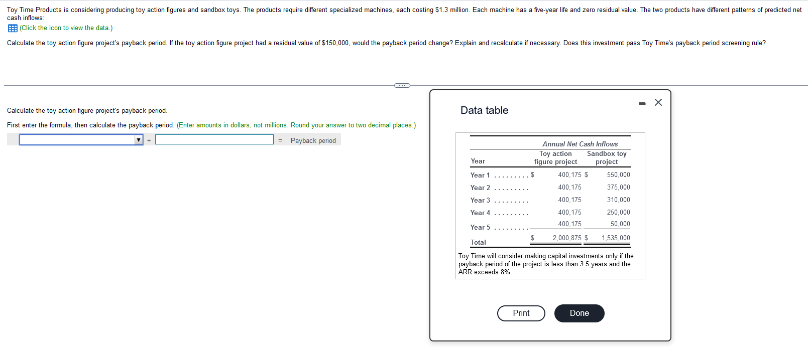 Solved cash inflows:囲 (Click the icon to view the | Chegg.com