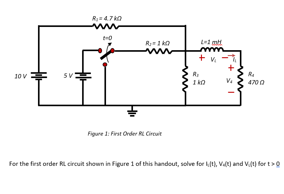 Solved Figure 1: First Order RL Circuit For the first order | Chegg.com