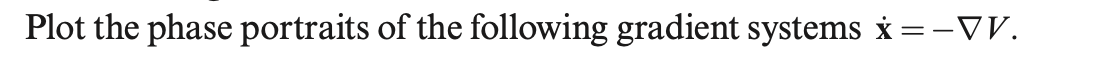 Solved Plot the phase portraits of the following gradient | Chegg.com