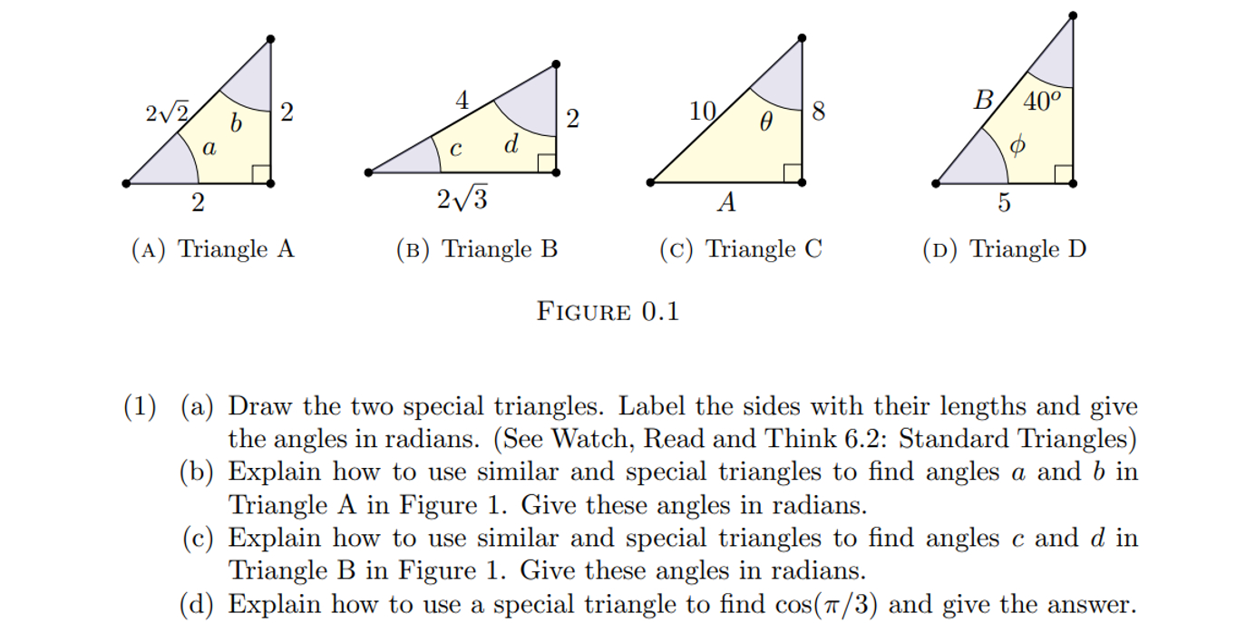 Solved (A) ﻿Triangle A(c) ﻿Triangle C(D) ﻿Triangle DFigure | Chegg.com