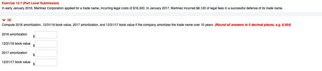Solved Exercise 12-7 (Part Level Submission) In early | Chegg.com