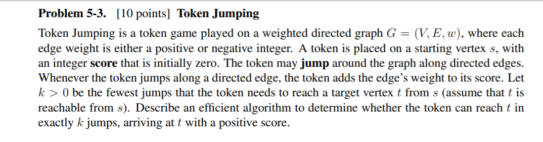 Problem 5-3. [10 points] Token Jumping Token Jumping | Chegg.com