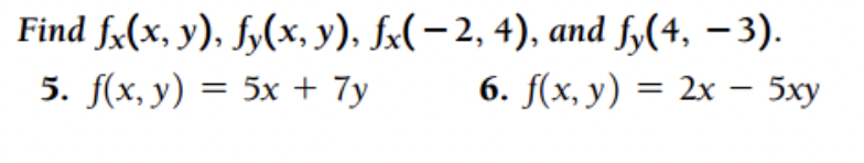 Solved Find fx(x,y),fy(x,y),fx(-2,4), ﻿and | Chegg.com