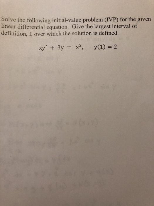 Solved Solve the following initial-value problem (IVP) for | Chegg.com