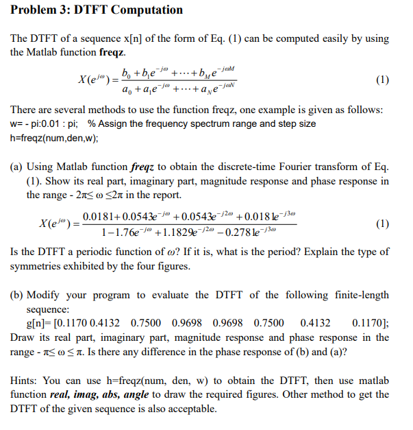 Solved MATLAB hints: ⚫ Use function stem to plot | Chegg.com Solved MATLAB hints: ⚫ Use function stem to plot | Chegg.com