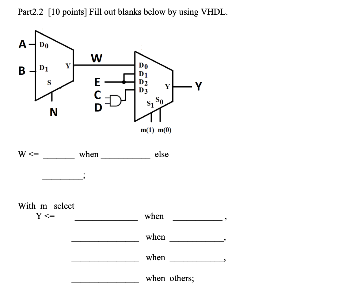Solved Part2.2 [10 points] Fill out blanks below by using | Chegg.com