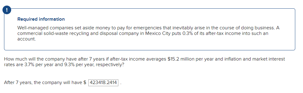 Solved Required information Well-managed companies set aside | Chegg.com