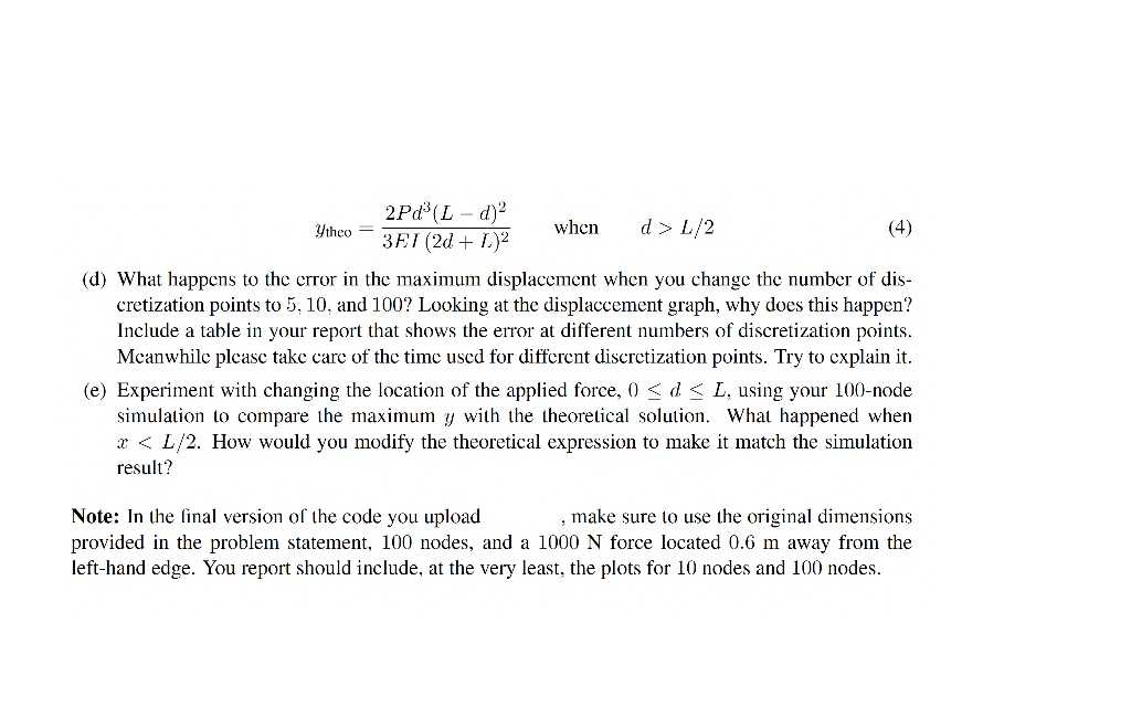1. Euler-Bernoulli Beam Bending In this problem, we | Chegg.com