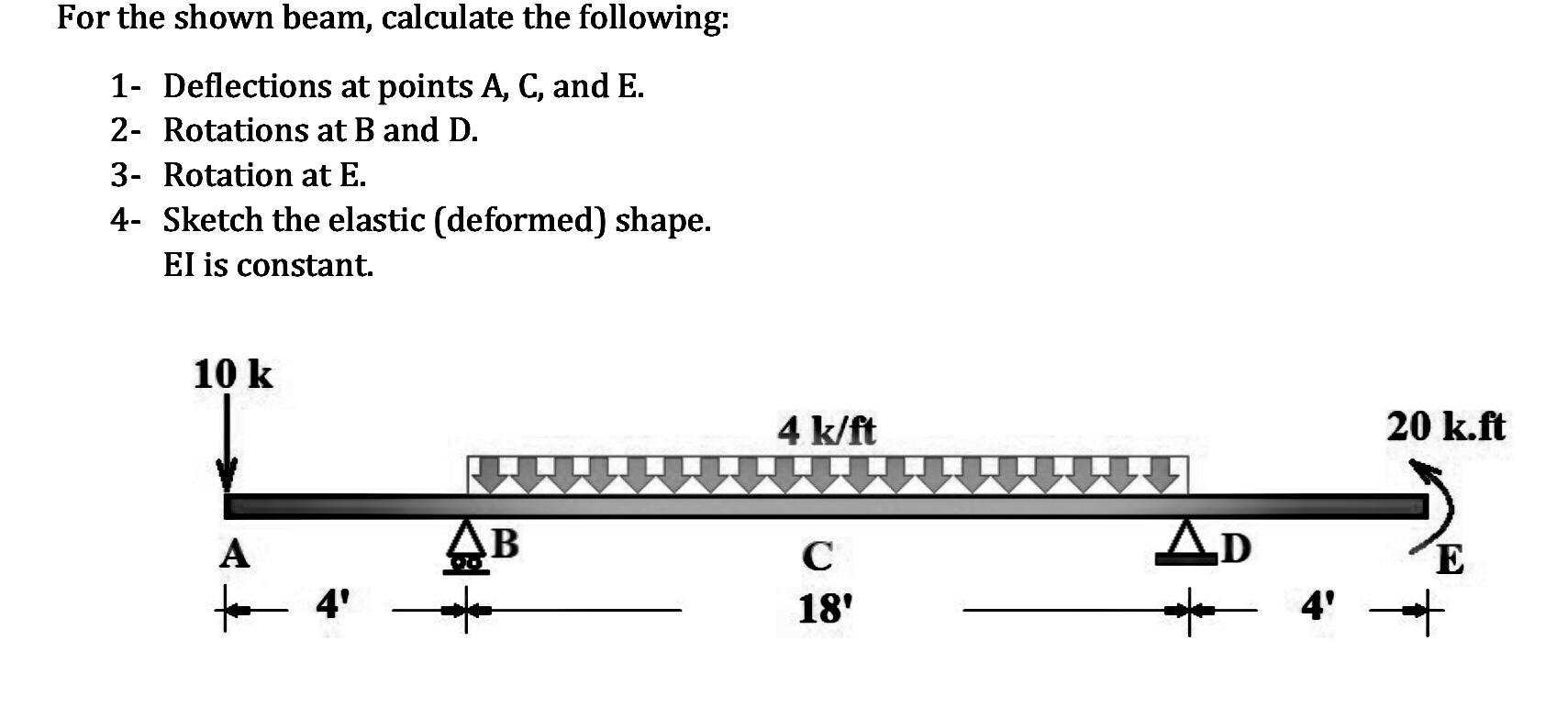 Solved For the shown beam, calculate the following: 1- | Chegg.com