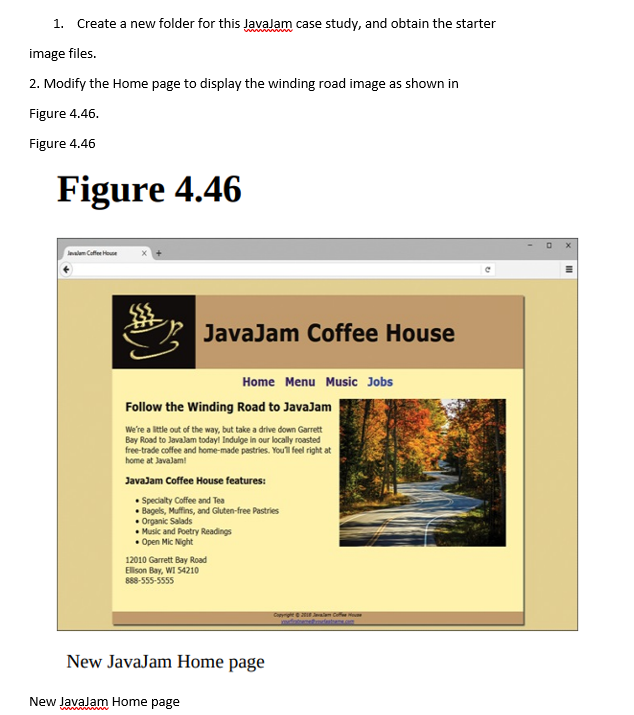 Solved 1. Create a new folder for this JavaJam case study, | Chegg.com