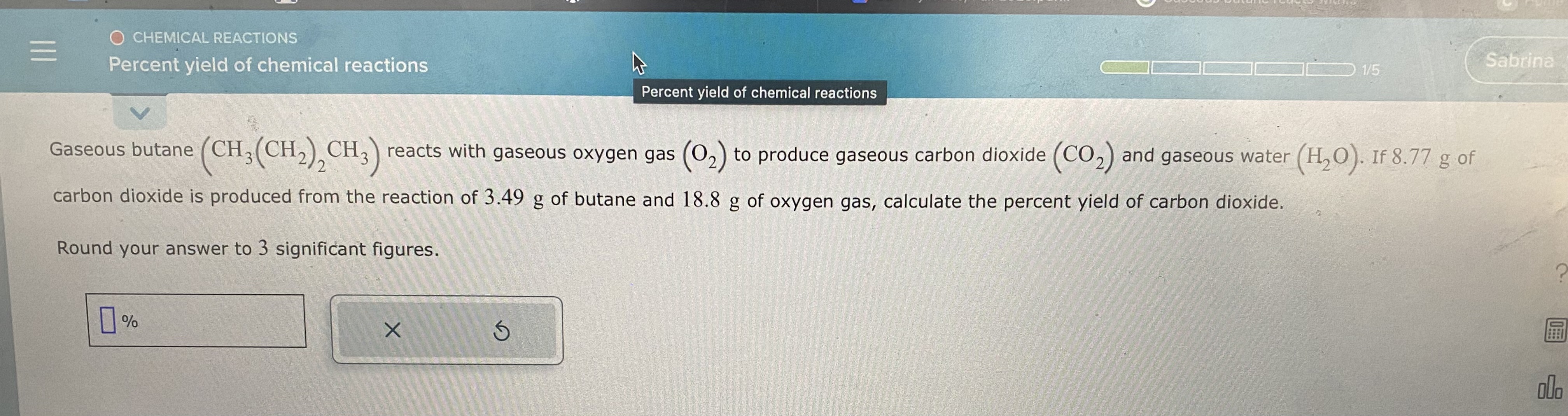 Solved gaseous butane reacts with gaseous oxygen gas to | Chegg.com