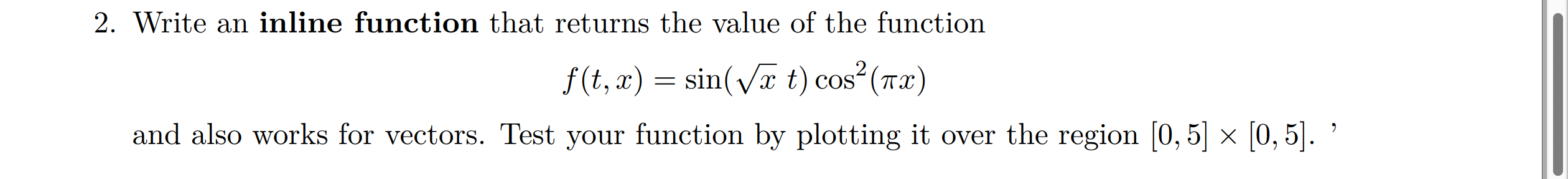 Solved 2. Write an inline function that returns the value of | Chegg.com