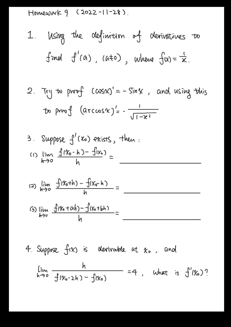 Solved Homework 9 (2022-11-28). 1. Using the definition of | Chegg.com