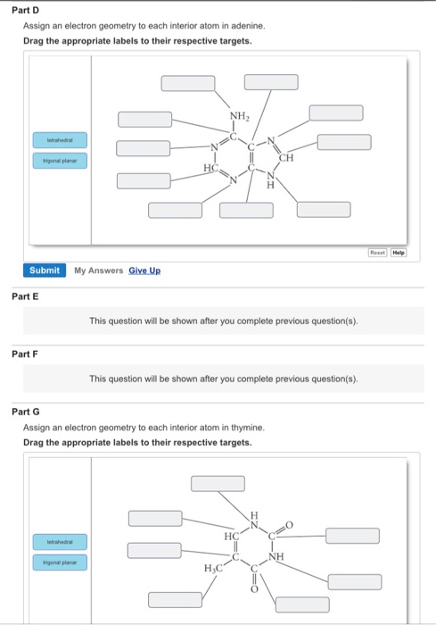 Solved Part A Assign an electron geometry to each interior | Chegg.com Solved Part A Assign an electron geometry to each interior | Chegg.com