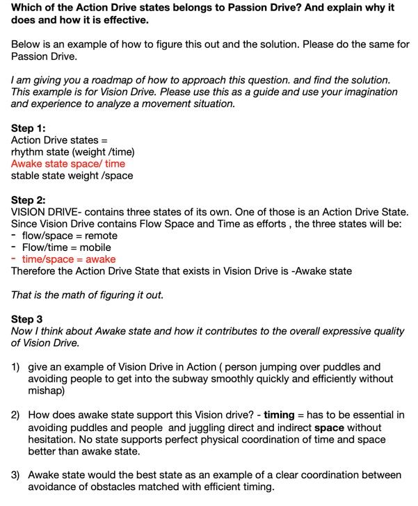 Which of the Action Drive states belongs to Passion | Chegg.com