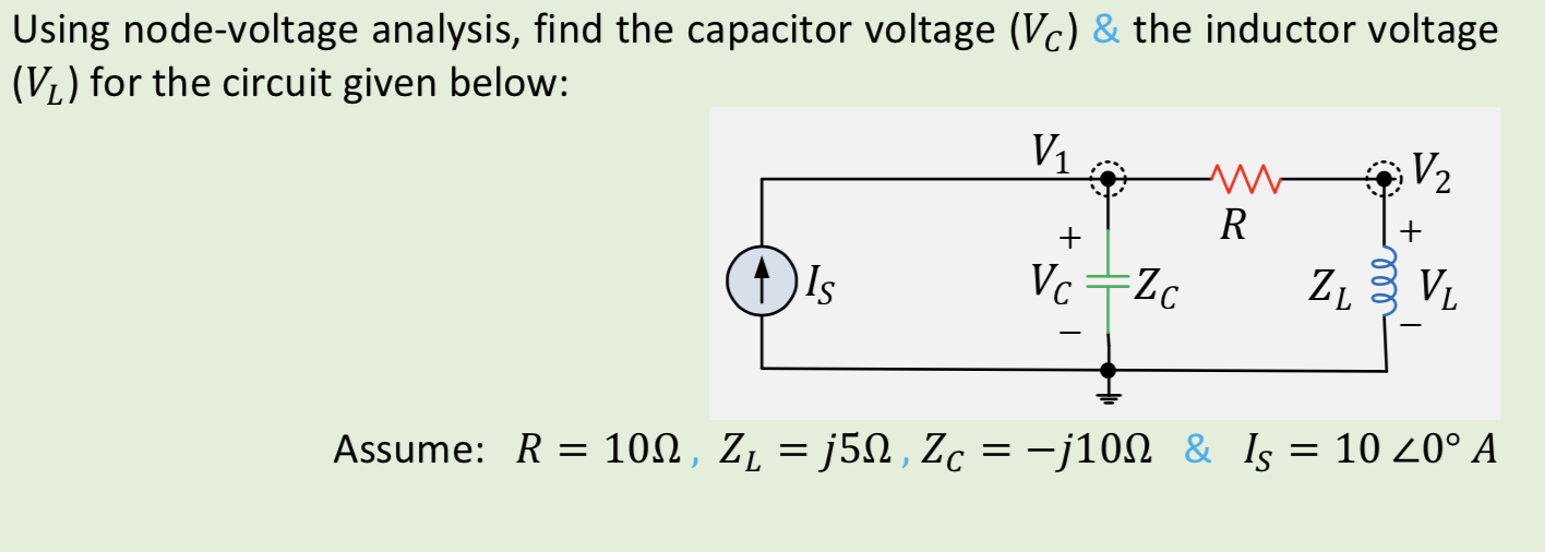 Solved Using node-voltage analysis, find the capacitor | Chegg.com Solved Using node-voltage analysis, find the capacitor | Chegg.com