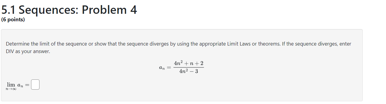 Solved 5.1 Sequences: Problem 4 (6 points) Determine the | Chegg.com