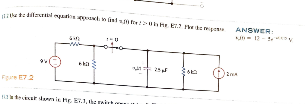 Solved Circuits Theory First Order Differential Equations | Chegg.com