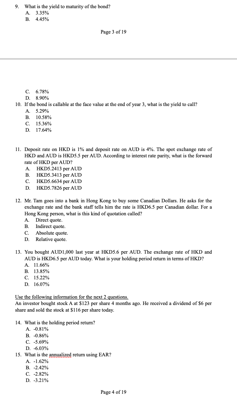 Solved Multiple-choice questions. Choose the best answer in | Chegg.com