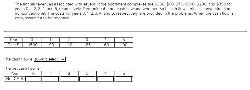 Solved The annual revenues associated with several large | Chegg.com