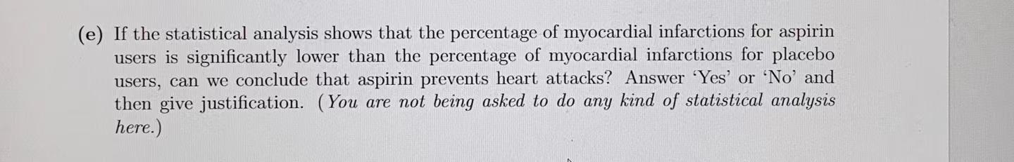 Solved I. The Physician's Health Study: Lawrence Craven, a | Chegg.com