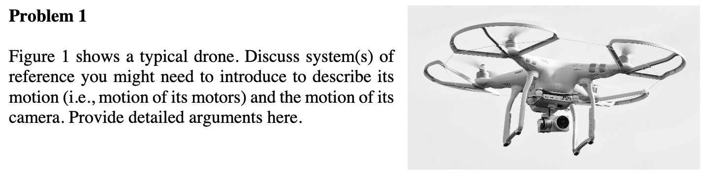 Solved Problem 1 Figure 1 shows a typical drone. Discuss | Chegg.com