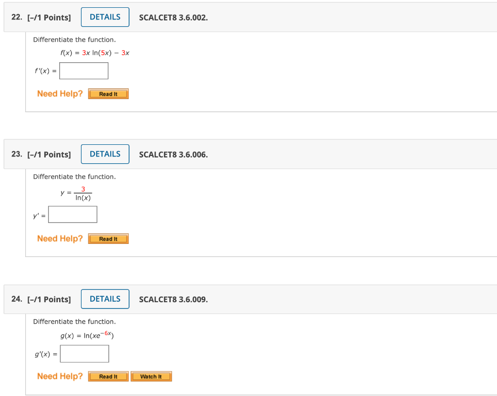 Solved 22. [-/1 Points] DETAILS SCALCET8 3.6.002. | Chegg.com