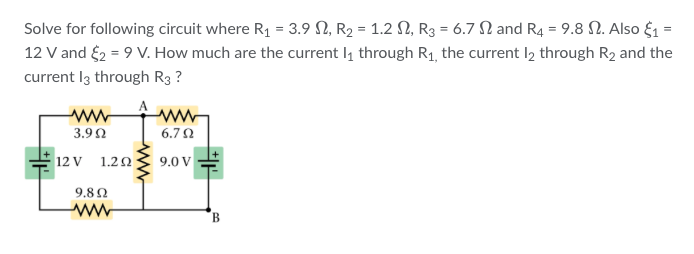 Solved Solve for following circuit where | Chegg.com