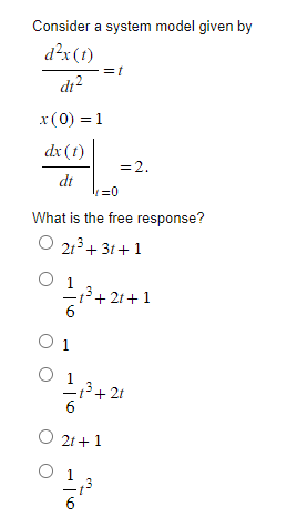 Solved Consider a system model given by | Chegg.com