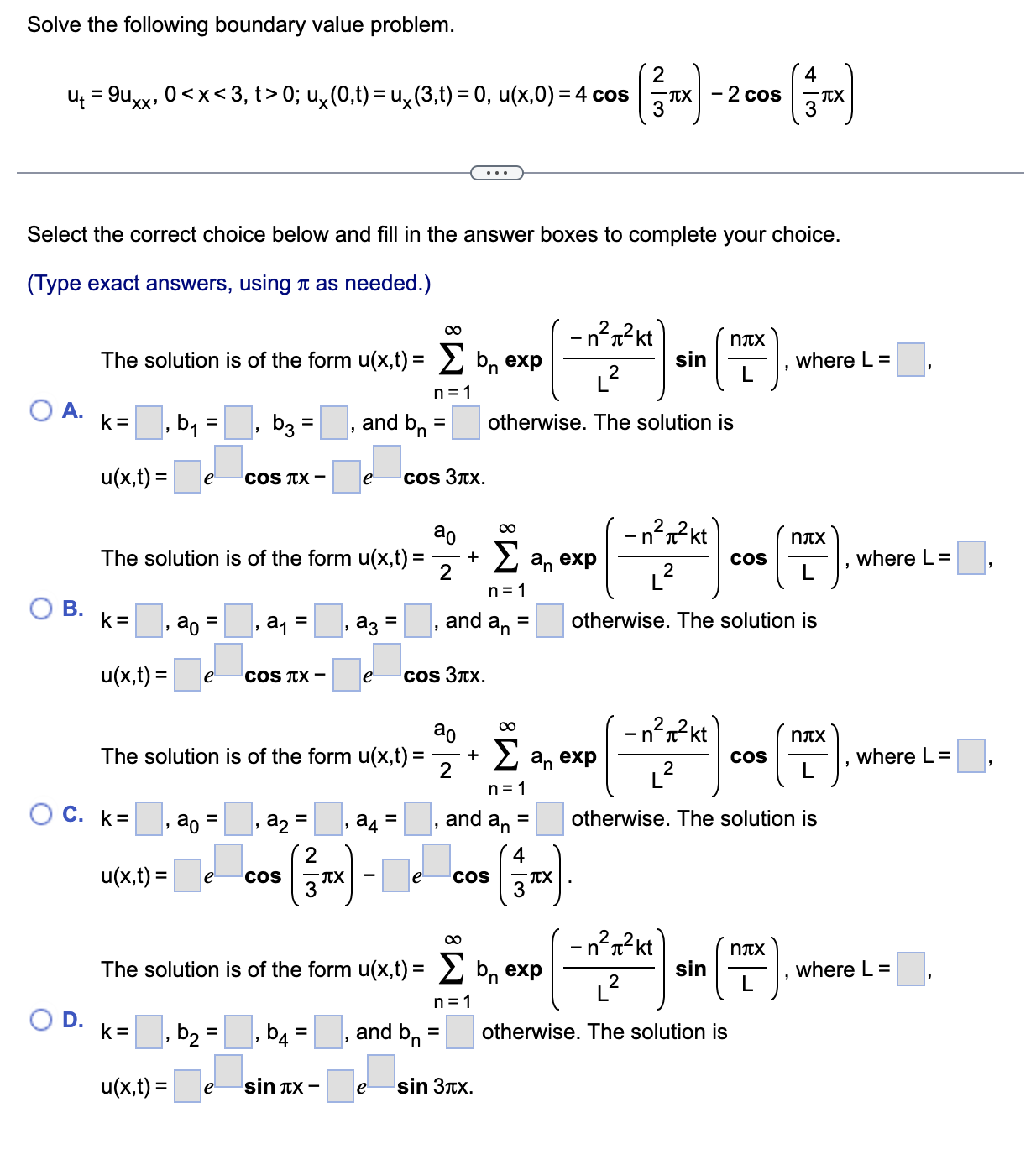 Solved Solve the following boundary value | Chegg.com
