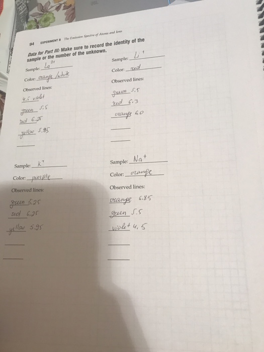 Solved ENERCISE LAB SECTION NAME Report Data for PartsI and | Chegg.com