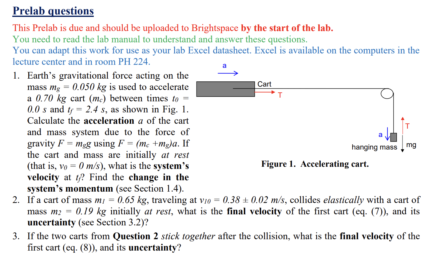 Prelab questions This Prelab is due and should be | Chegg.com