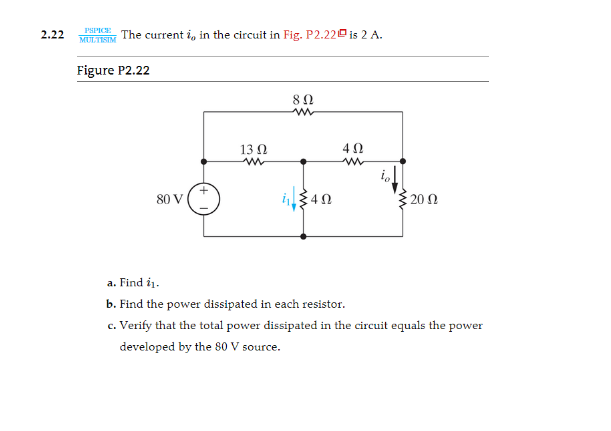 Solved 2.22 MIS TIIM The current İo in the circuit in Fig. | Chegg.com