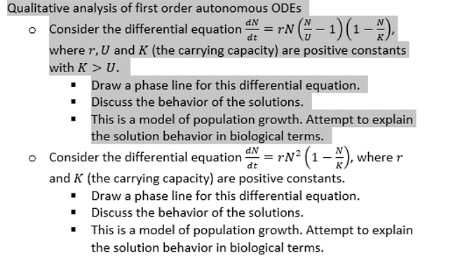 Solved Qualitative analysis of first order autonomous ODES | Chegg.com