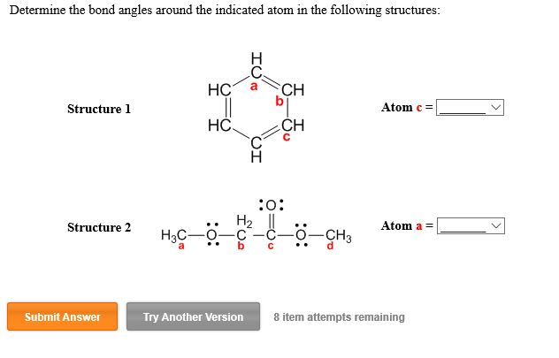 Solved Predict the hybridization and the bond angles around | Chegg.com