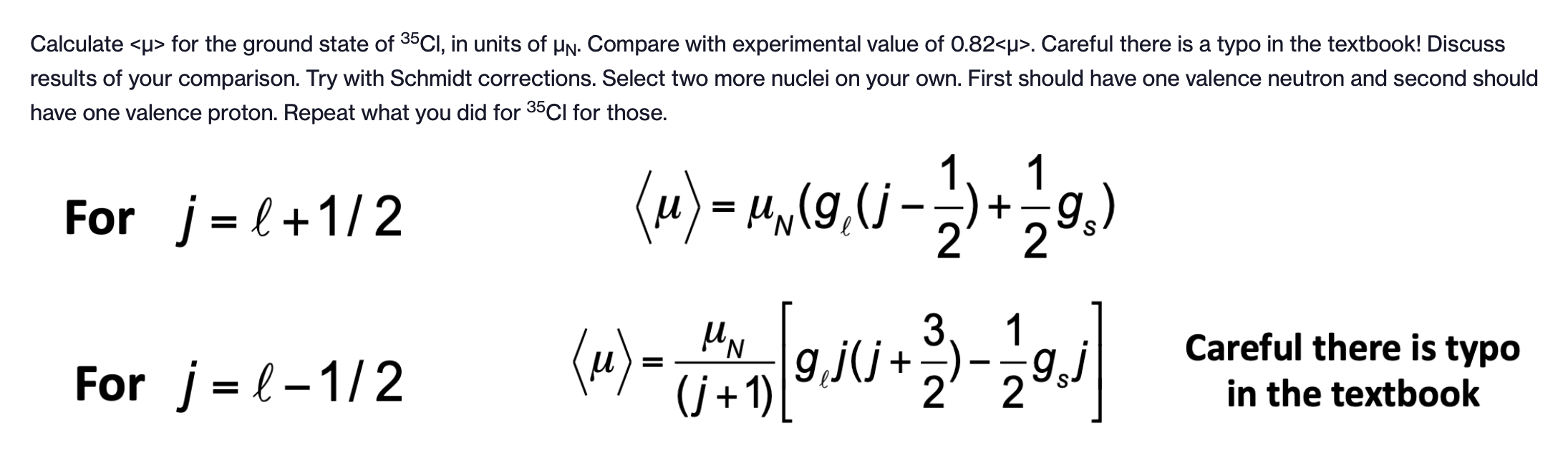 Solved Calculate for the ground state of 35Cl, in units | Chegg.com
