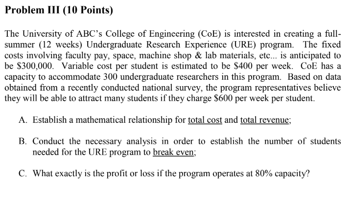 Solved The University of ABC's College of Engineering (CoE) | Chegg.com